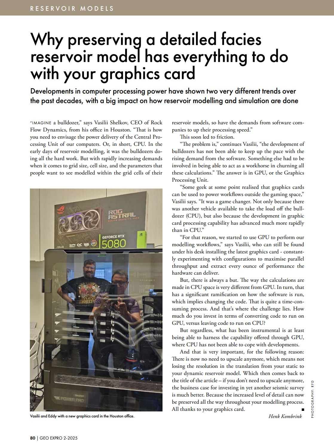 Rock Flow Dynamics CEO Vasilii Shelkov Featured in GeoExPro - tNavigator